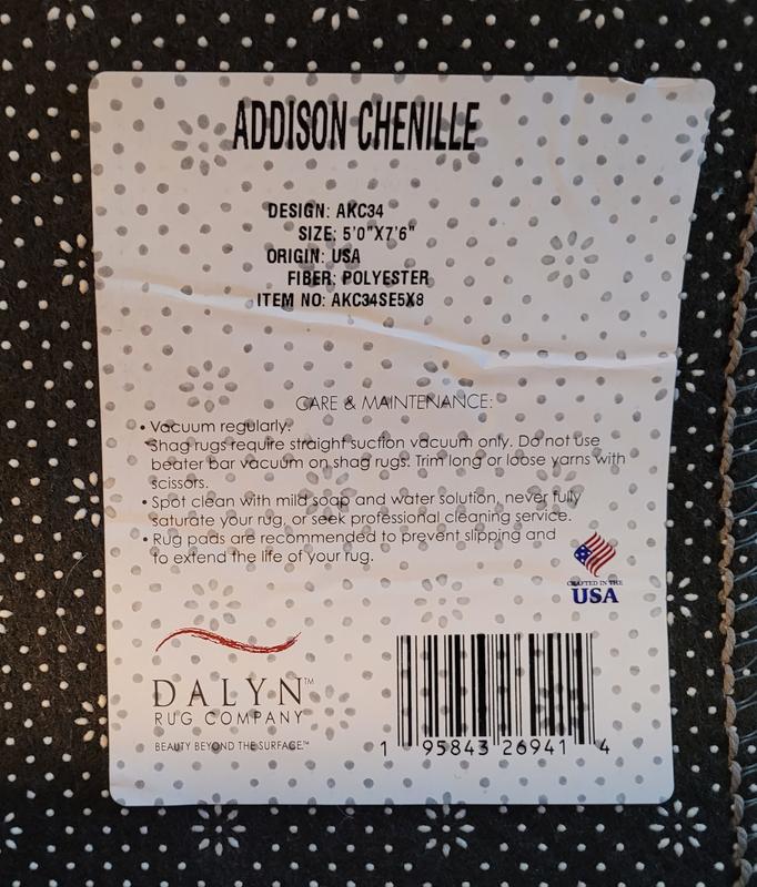Addison Rugs Karina 5 x 8 (ft) Chenille Seaglass Rectangular Indoor ...
