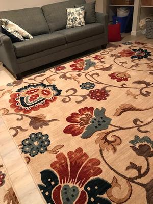 Mohawk Home Graceland 2 x 4 Cream Indoor Floral/Botanical Throw Rug in ...