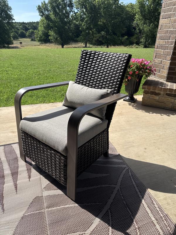 allen + roth Camdon Set of 2 Wicker Brown Metal Frame Stationary Dining ...