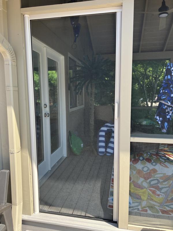 Casper Disappearing Screens Retractable Screen door 36-in x 84-in Sand ...