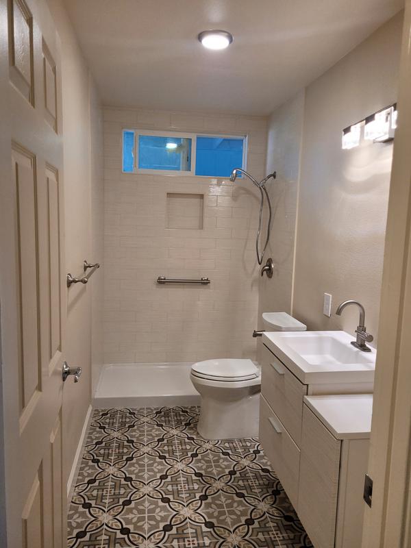 American Villa Cashmere Linen 4-in x 12-in Glazed Ceramic Floor and ...