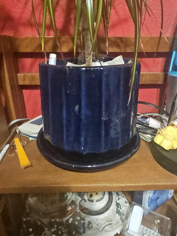 allen + roth 8.85-in Dark Blue Glazed ceramic Plant Saucer in the Plant ...