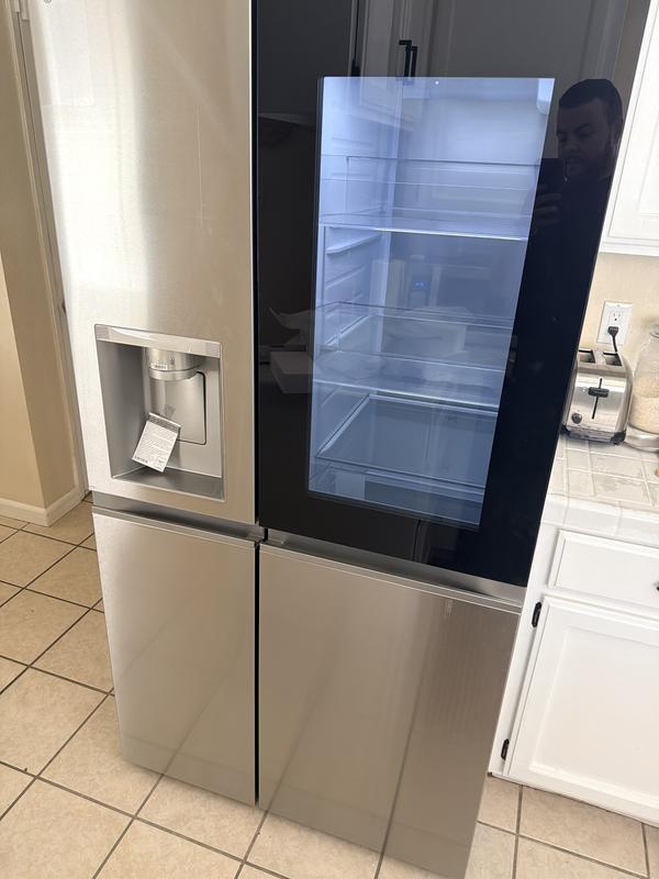 LG 27.1-cu ft Standard-Depth 36-in Wide Side-by-Side Refrigerator Smart ...