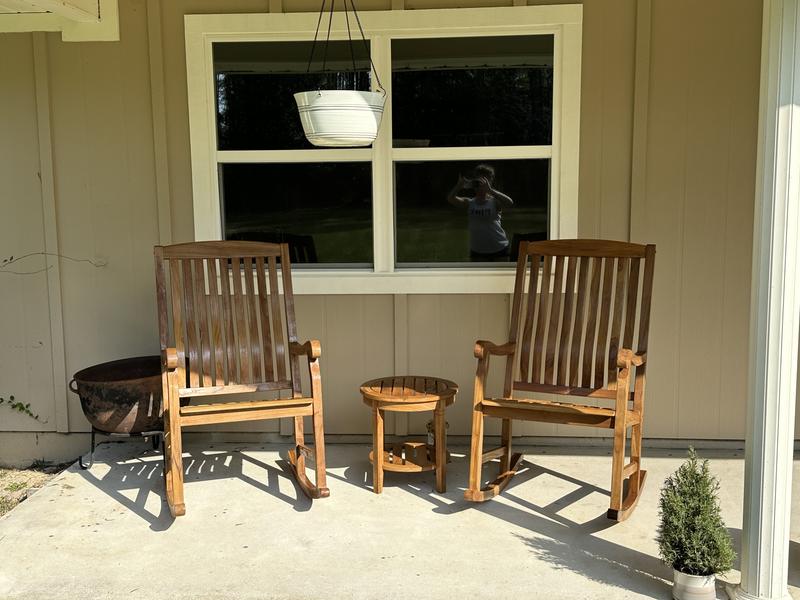 Cambridge Casual Hudson Wicker Teak Adirondack and Ottoman/ Rustic ...