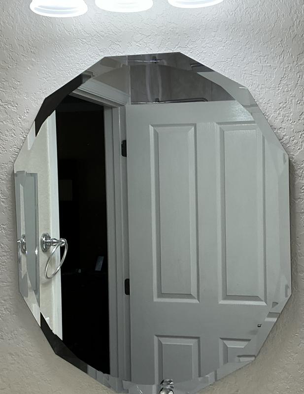 Keonjinn 48-in W x 36-in H Rectangle Silver Beveled Frameless Wall ...