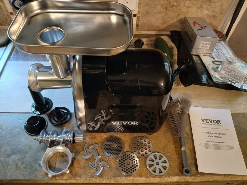 VEVOR Commercial/Residential Course Grind Stainless Steel Electric Meat ...