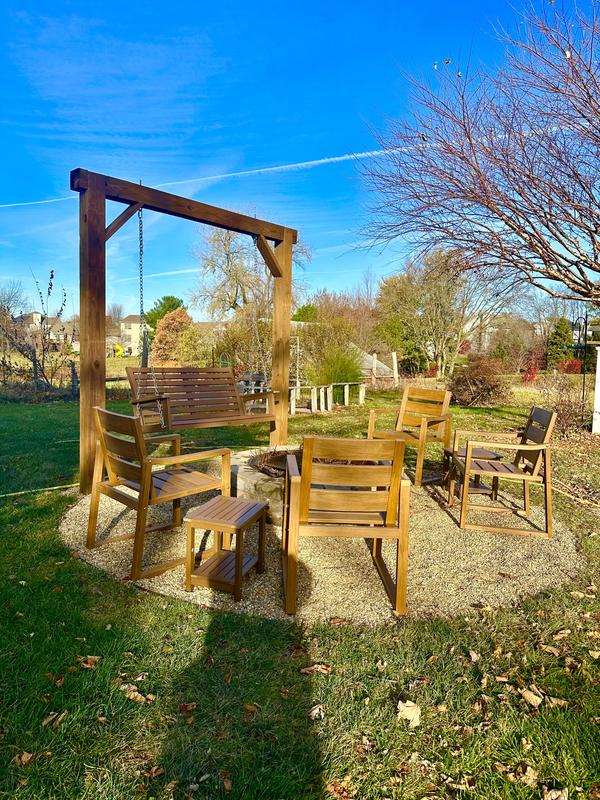LUE BONA 2 Stackable Teak Hdpe Frame Stationary Dining Chair with Slat ...