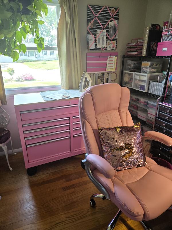 Kobalt 46.1-in L x 37.2-in H 9 -Drawers Rolling Pink Wood Work Bench in ...