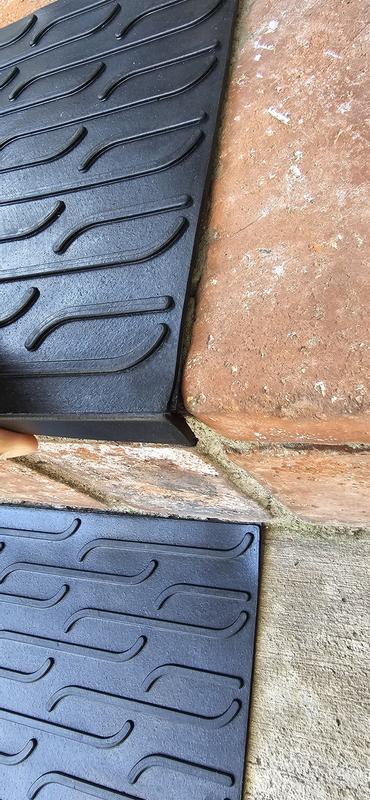 Rubber-Cal Black Rubber Rectangular Indoor or Outdoor Utility Mat 10 ...