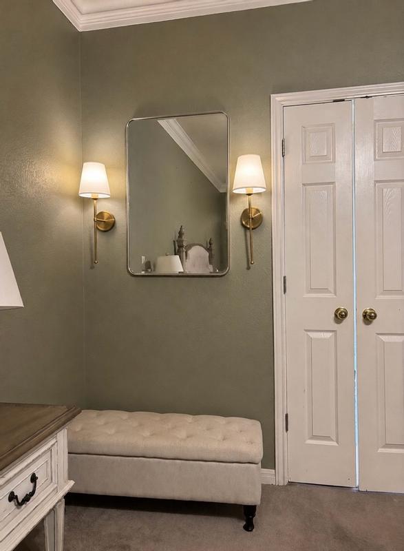 TETOTE 48x36 Inch Matte Black Framed Rectangle Bathroom Vanity Mirror ...