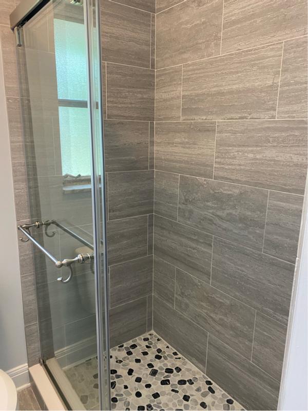 Style Selections Ridgemont Silver 3-in x 12-in Glazed Porcelain Stone ...