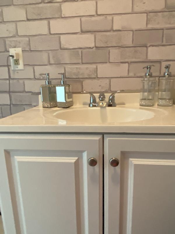 Arthouse 57-sq ft White Vinyl Textured Brick Unpasted Wallpaper in the ...