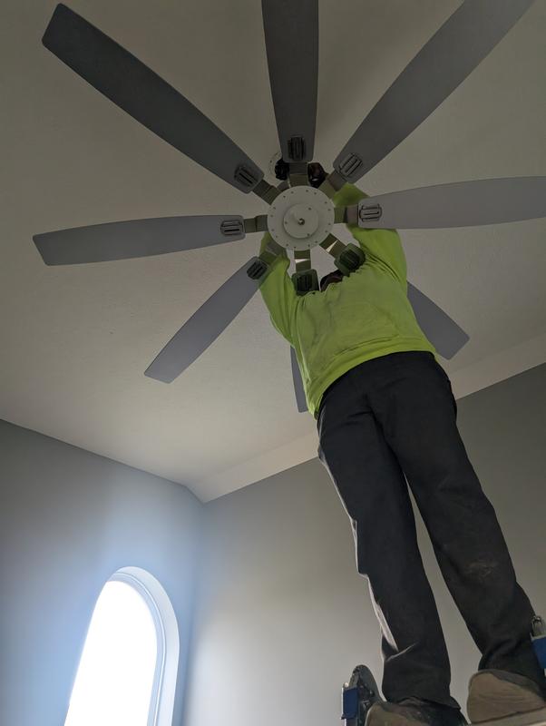 SILJOY 72-in Gray Ceiling Fan with Gray or Oak Color Blades Ceiling Fan ...