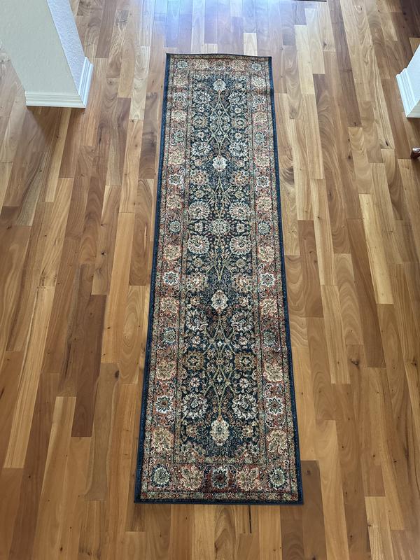 allen + roth with STAINMASTER Emerald Border 2 x 8 (ft) Loomed ...