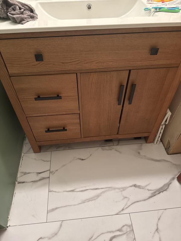 JEAREY Freestanding Bathroom Vanity 36-in White Single Sink Bathroom ...