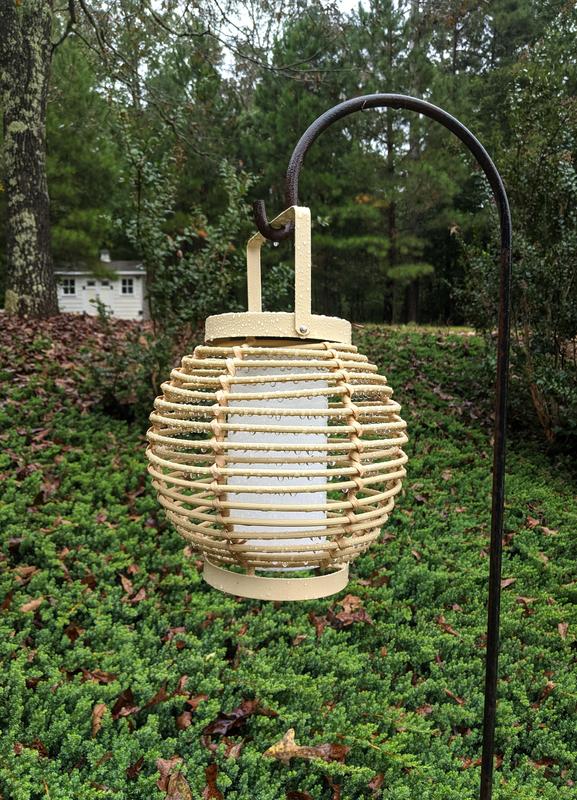 allen + roth 10.2-in x 10-in Bamboo Rattan Solar Outdoor Decorative ...