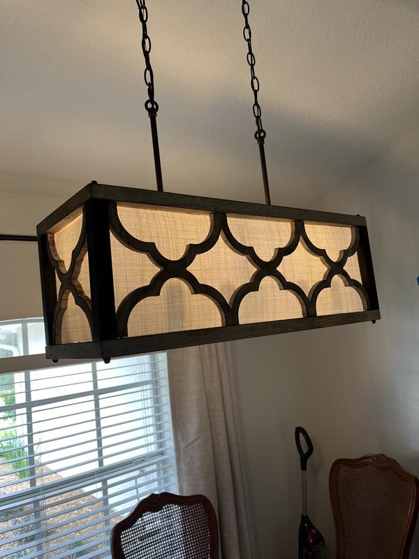 LNC Dockpusarry 6 -Light 48-in Oversized Matte Black Transitional Metal ...