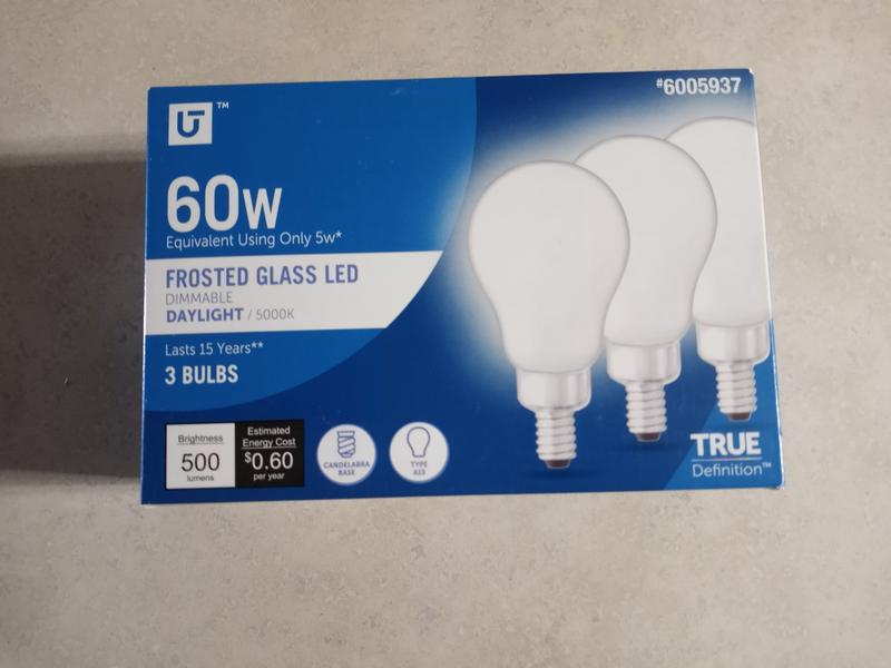 Utilitech 60 -Watt EQ A15 Daylight Screw bases Dimmable LED General purpose Light Bulb 3 -Pack ...