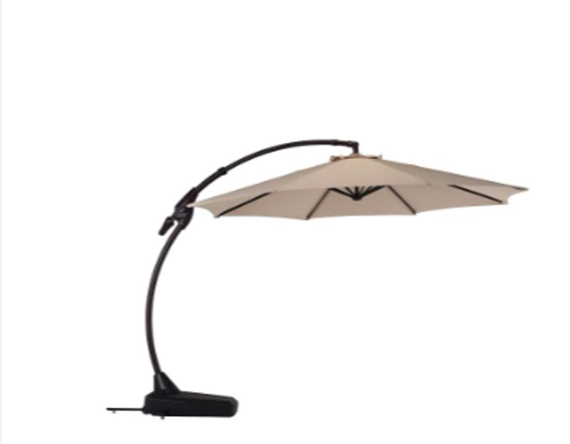 CASAINC 11-ft Steel Gray Crank Offset Patio Umbrella with Lights ZY-821 ...