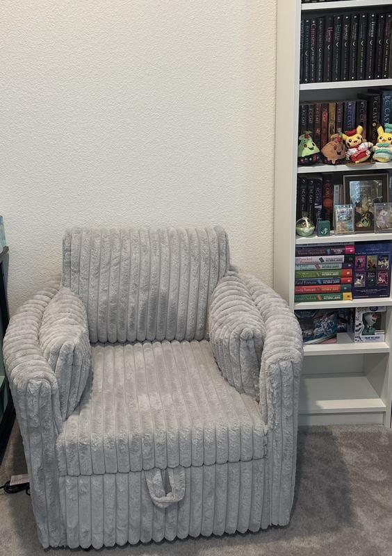 IHOMEadore Sleeper Chair 39-in W Modern Gray Sleeper Armchair in the ...