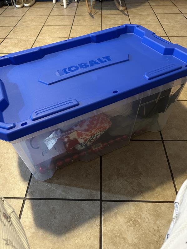 Shop Kobalt Kobalt Heavy-Duty Stackable Storage Tote with Blue Latching ...