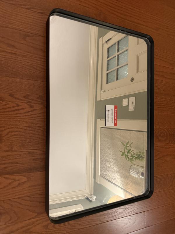 Keonjinn Bathroom Mirrors 24-in W x 32-in H Rectangle Brushed Black ...