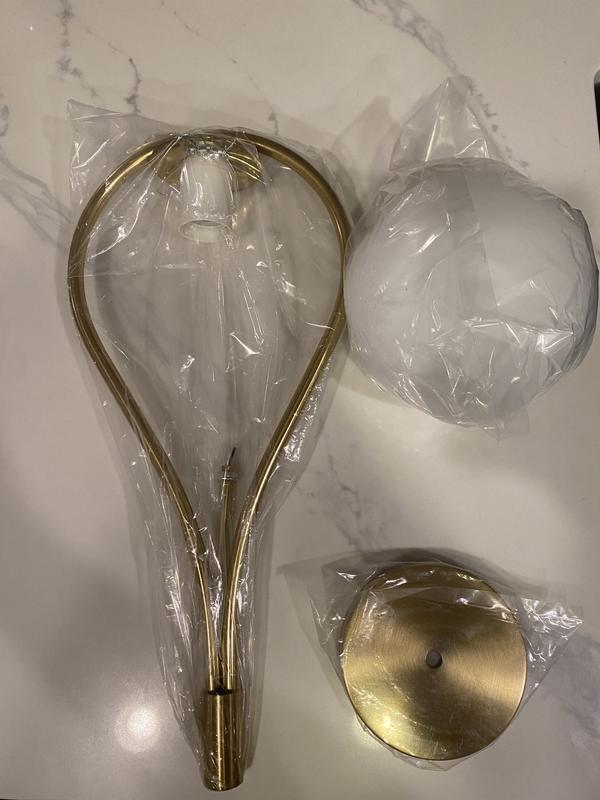 YANSUN 7.9-in W 1-Light Gold Mid-century LED Wall Sconce L-WL067G at ...