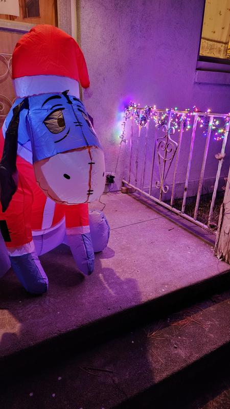 Disney 3.5-ft Lighted Disney Eeyore Santa Christmas Inflatable in the ...