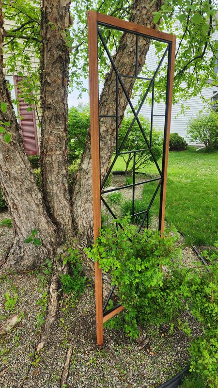 Style Selections 24-in W x 72-in H Black/Brown Wood Traditional Garden ...
