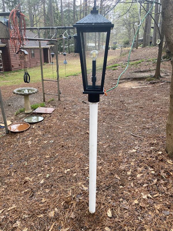 allen + roth Davidson 24.625-in Matte Black Traditional Outdoor Light ...