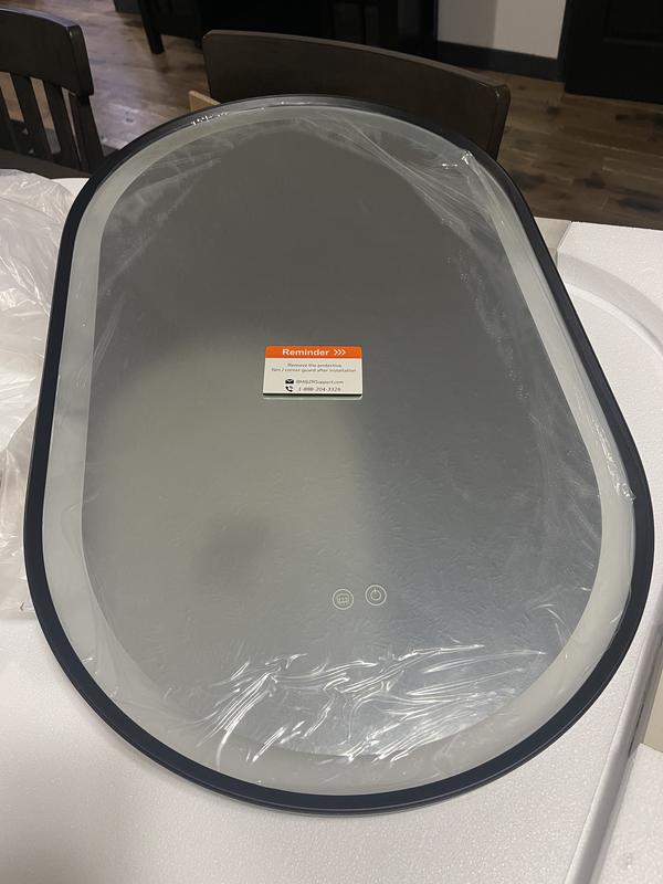Keonjinn 20-in x 28-in Framed Oval Dimmable LED Lighted Fog Free ...