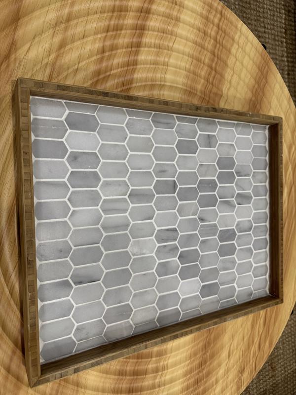 SUNWINGS Carrara White 10-in x 12-in Honed Natural Stone Marble Hexagon ...