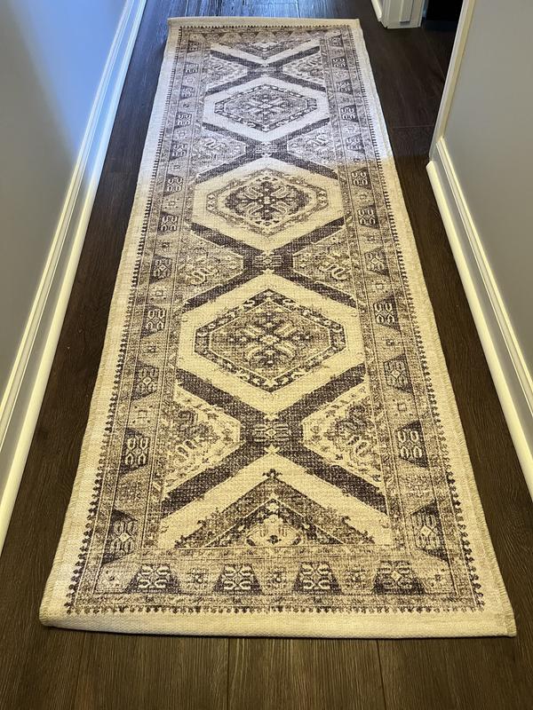 allen + roth 2 X 7 (ft) Grey Brown Indoor Distressed/Overdyed Machine ...