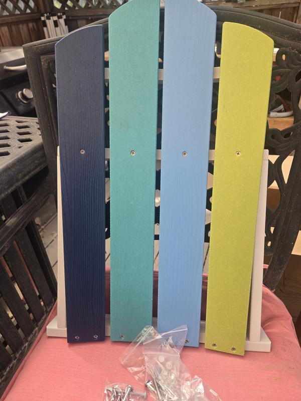 VOUA HDPE Folding Adirondack Chair Stackable Chair with Slat Seat ...