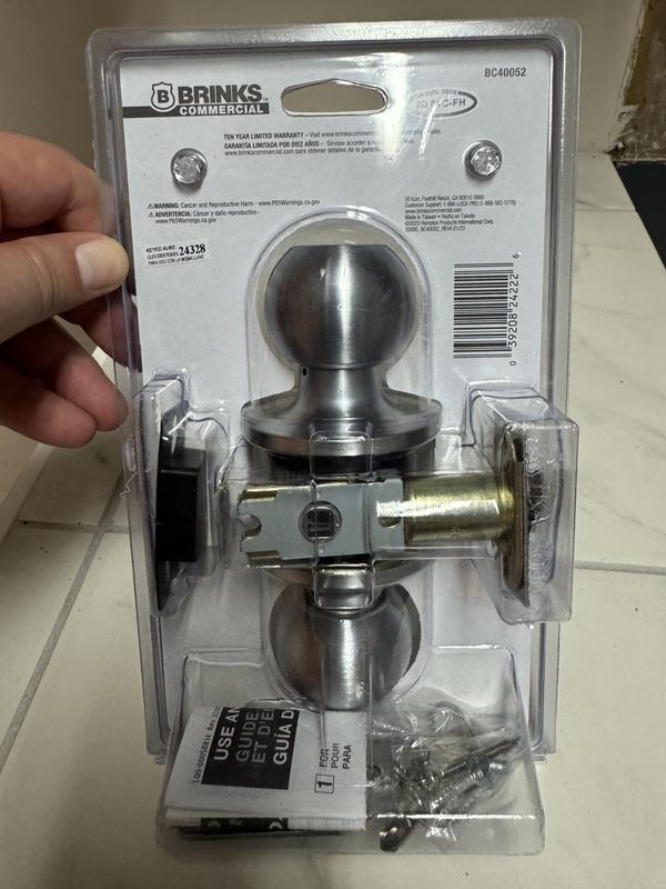 BRINKS COMMERCIAL Satin Chrome Interior/Exterior Keyed Entry Door Knob BC40052 at Lowes.com