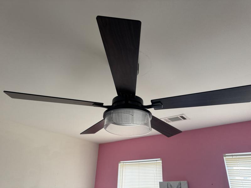 IHOMEadore 52-in Black with Black Blades Adjustable White LED Ceiling ...