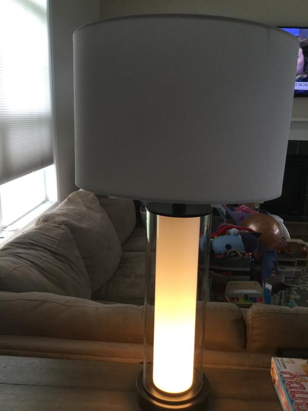 KAWOTI 26.75-in Blackened Bronze LED Rotary socket Table Lamp with ...