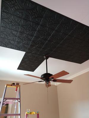 Dimensions 4-ft x 2-ft Brass Polystyrene Surface-mount Ceiling Tile ( 8 ...
