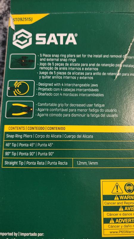 SATA Snap Ring Plier Set (5-Pack) ST09251SJ at Lowes.com