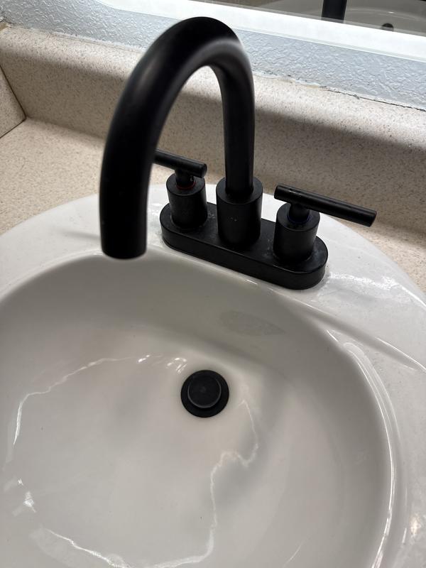 FURUISI Bathroom Sink Faucets Brushed Nickel 4-in centerset 2-Handle ...