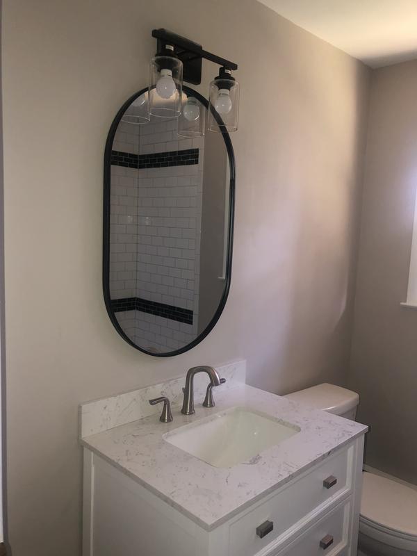 Style Selections 22-in x 36-in Framed Oval Bathroom Vanity Mirror ...