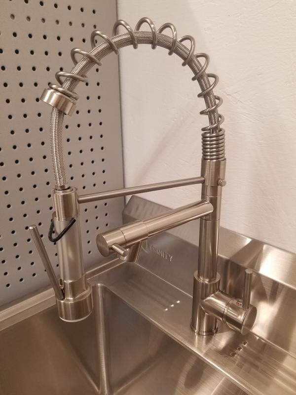 FORIOUS LED LED Brushed Nickel Single Handle Deck-mount Pull-out ...