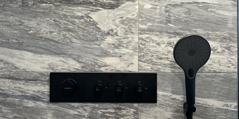 CASAINC Brushed Gold 12-in Built-In Shower Faucet System with 3-way ...