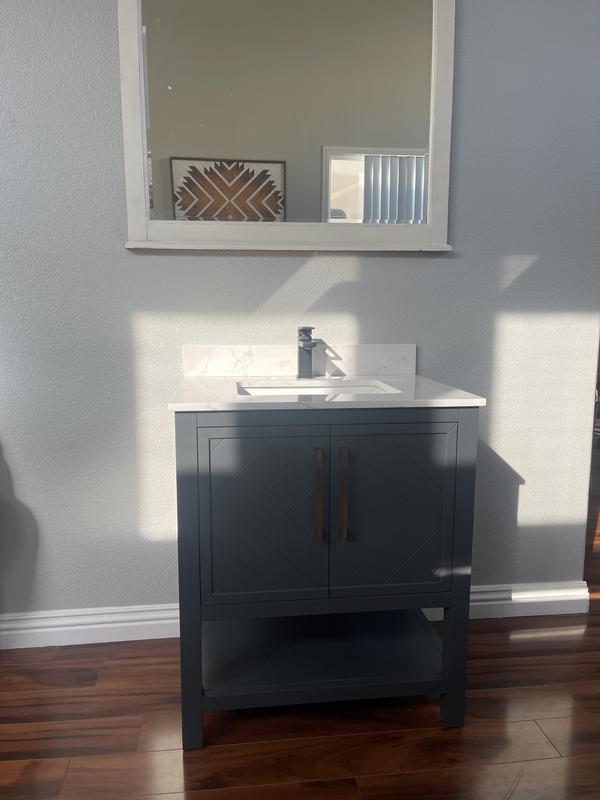 Origin 21 Quillian 30-in Carbon Grey Undermount Single Sink Bathroom ...