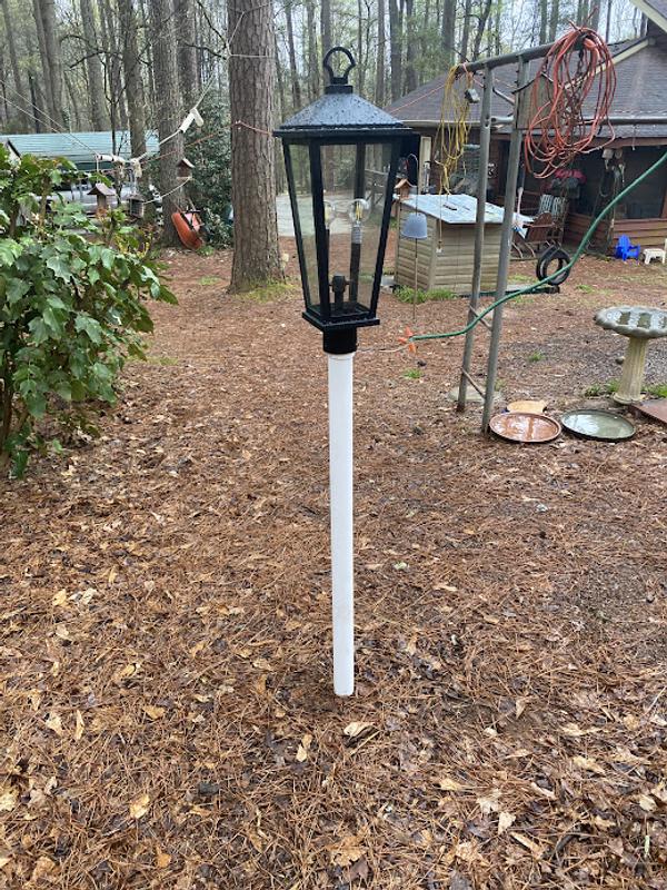 allen + roth Davidson 24.625-in Matte Black Traditional Outdoor Light ...