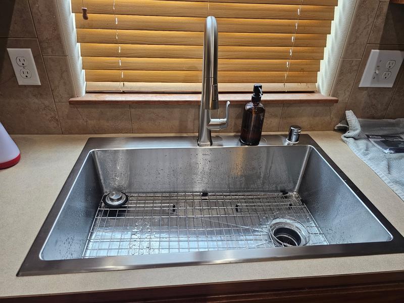 Kraus Fairlane Drop-in 33-in x 22-in Stainless steel Single bowl 18 ...