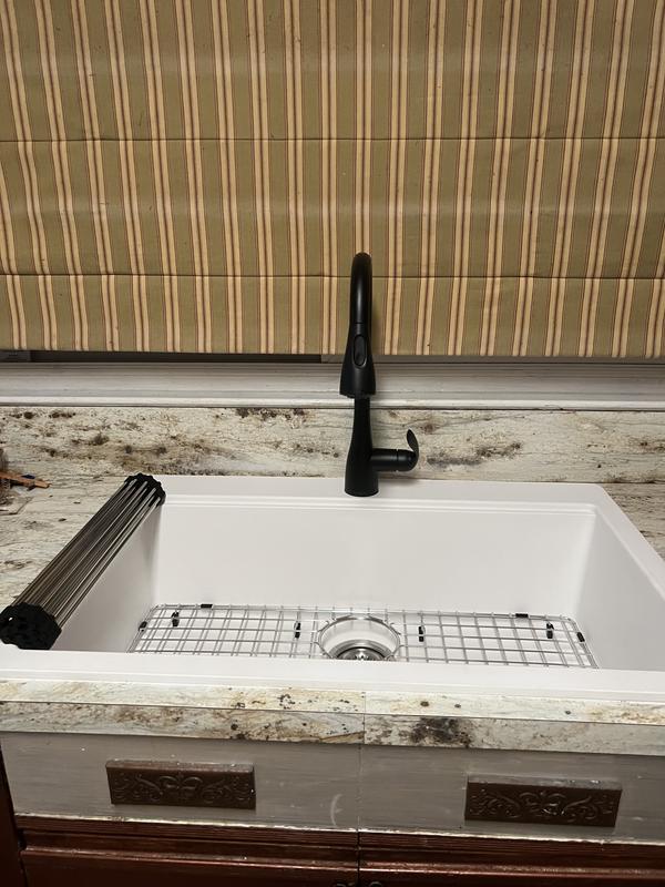 allen + roth Drop-in or undermount 33-in x 22-in Quartz Single bowl ...