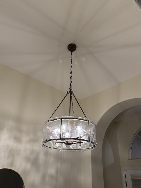 EDISLIVE 5 -Light Rustic Black Rustic Clear glass Drum Large Hanging ...