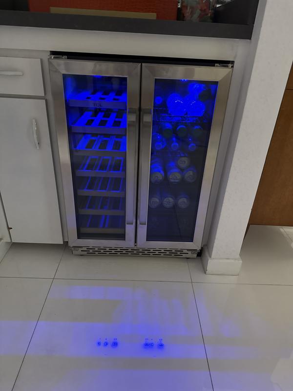 TCL 23.4-in W 20-Bottles Stainless Steel Dual Zone Cooling Built-In ...