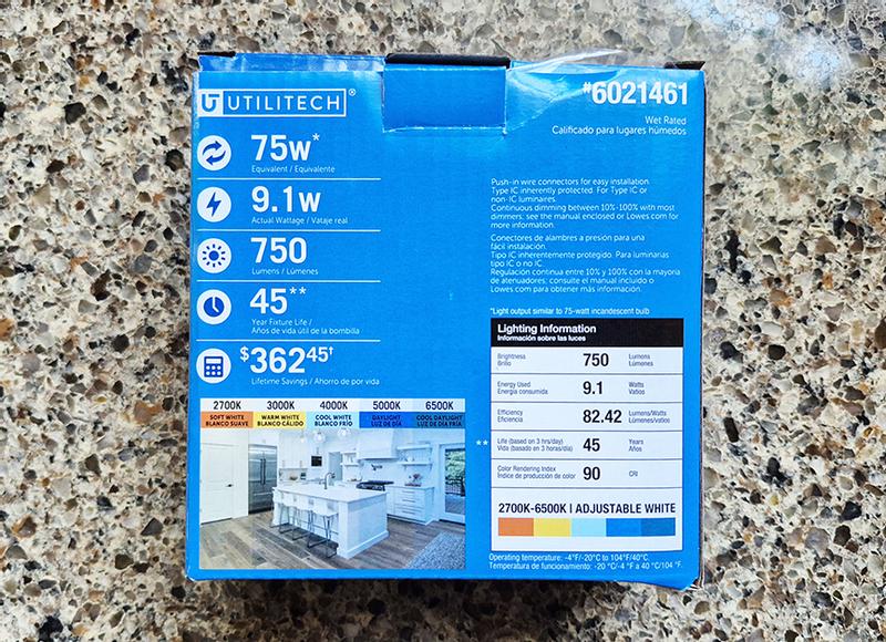Shop Utilitech (2-Pack) Extra Bright White 4-in 750 -Lumens Switchable ...